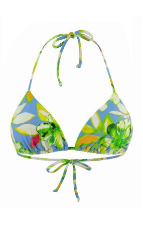 FLOWER Blue Triangle bikini top